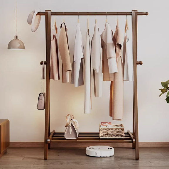 Walnut Solidwood Clothing Racks Hanger/Stylish Entryway Coat Rack with ...