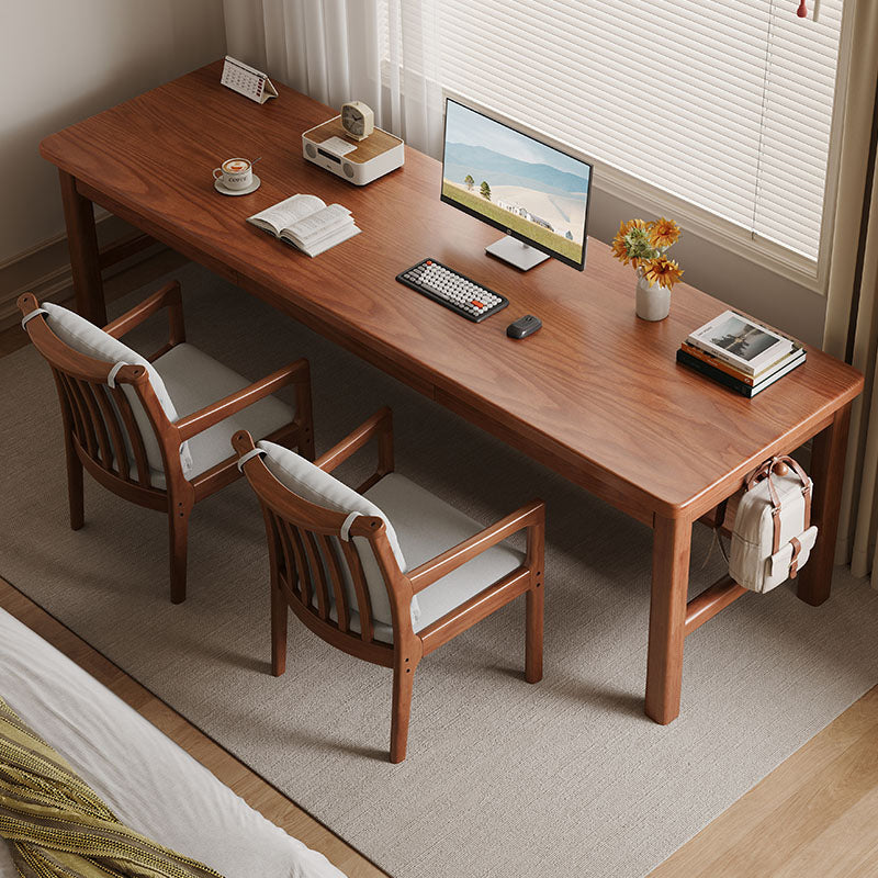 Ethan Classic Design Solid Timber Slab Study Desk with Drawers 160cm/1 ...