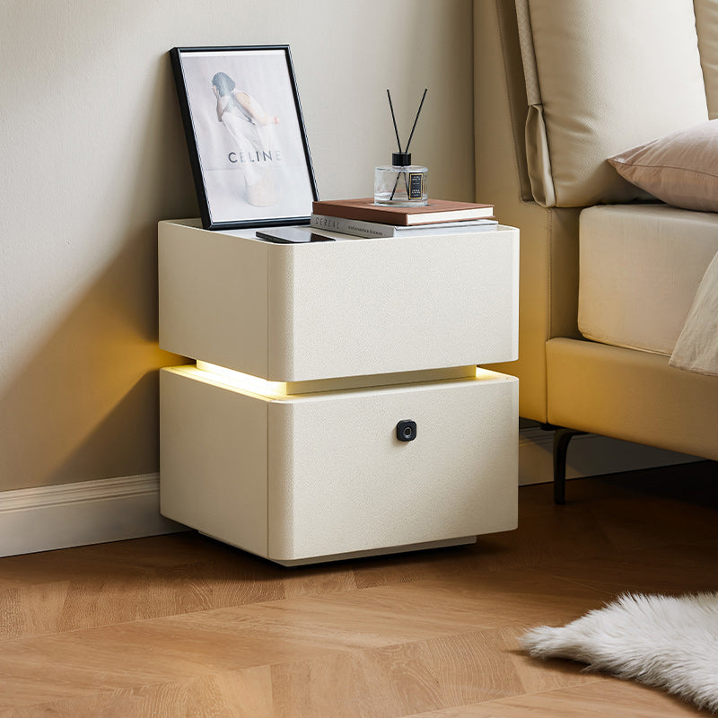 Patrick Side Table Bedside Table Storage Cabinet with Fingerprint Lock ...