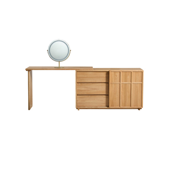 Theresa Rubberwood Bedroom Vanity Table with Drawer and Stool/Dressing ...