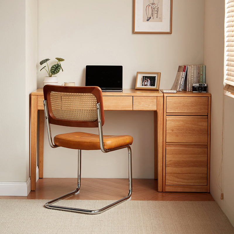 Jerry Classic Design Rubberwood Study Desk with Cabinet/Chair 0.8m/1.0 ...