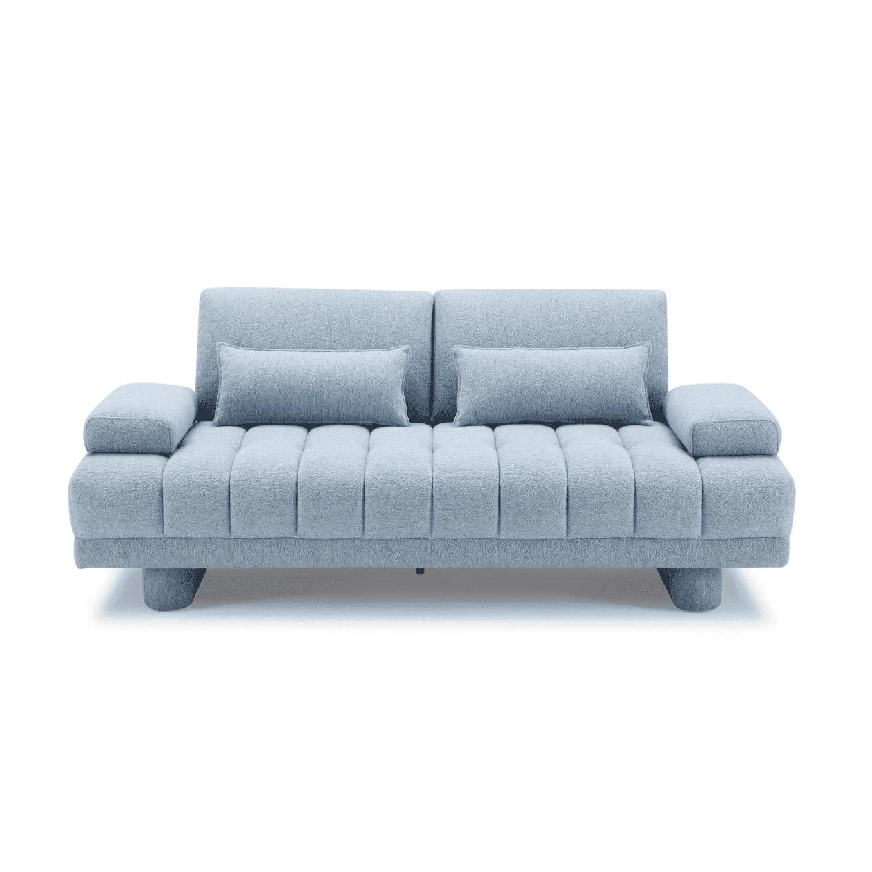 Cate Adjustable Back Upholstery Sofa with Two Pillows/ Blue – Furniture ...