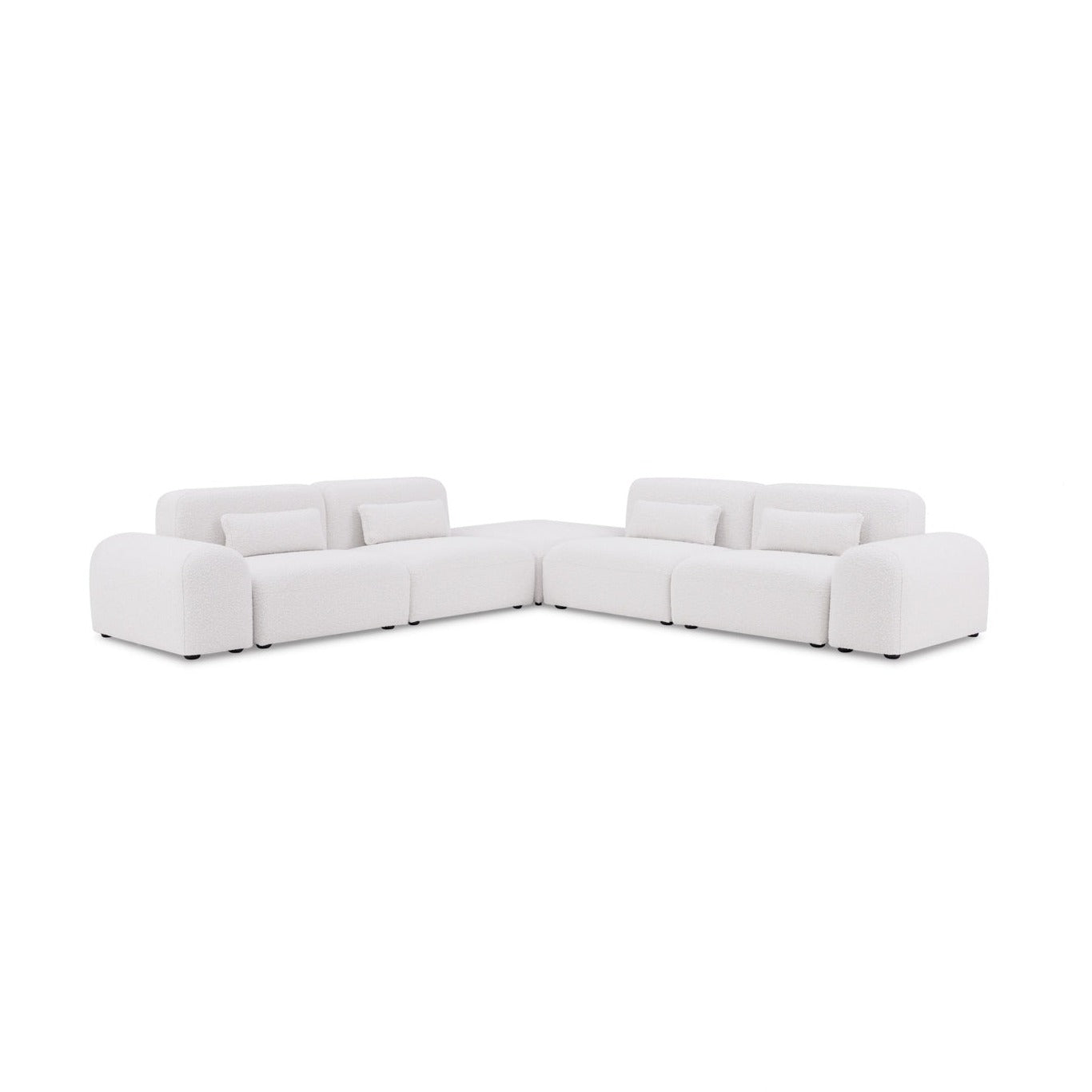 Pretty Modular Pure White Bouclé Upholstery Sofa Set/Modular Corner So ...