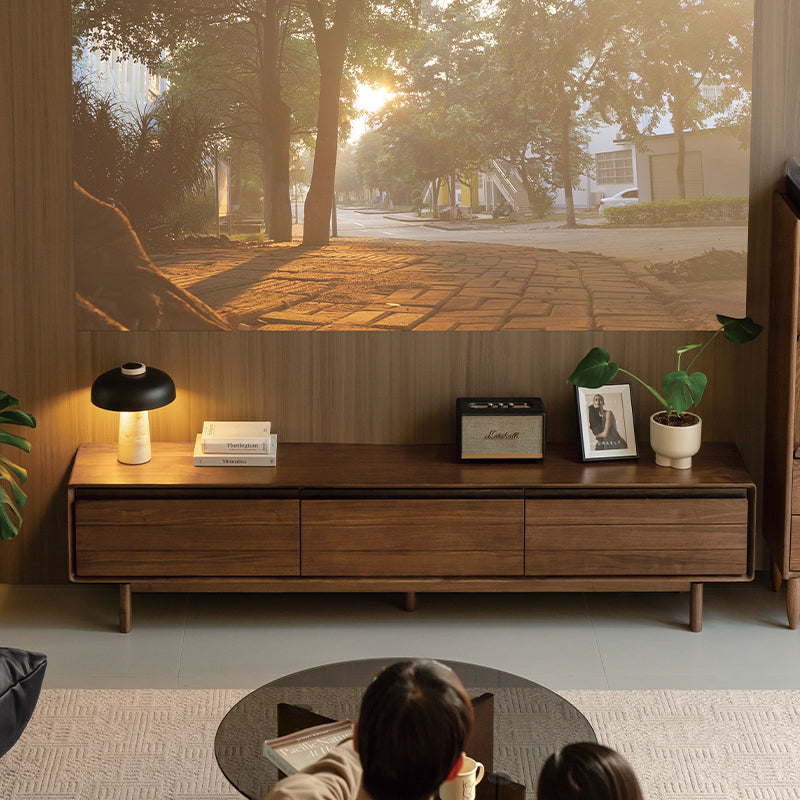 Bernadette 2m/2.2m FAS-Graded Solid Black Walnut Wood TV Stand/Enterta ...