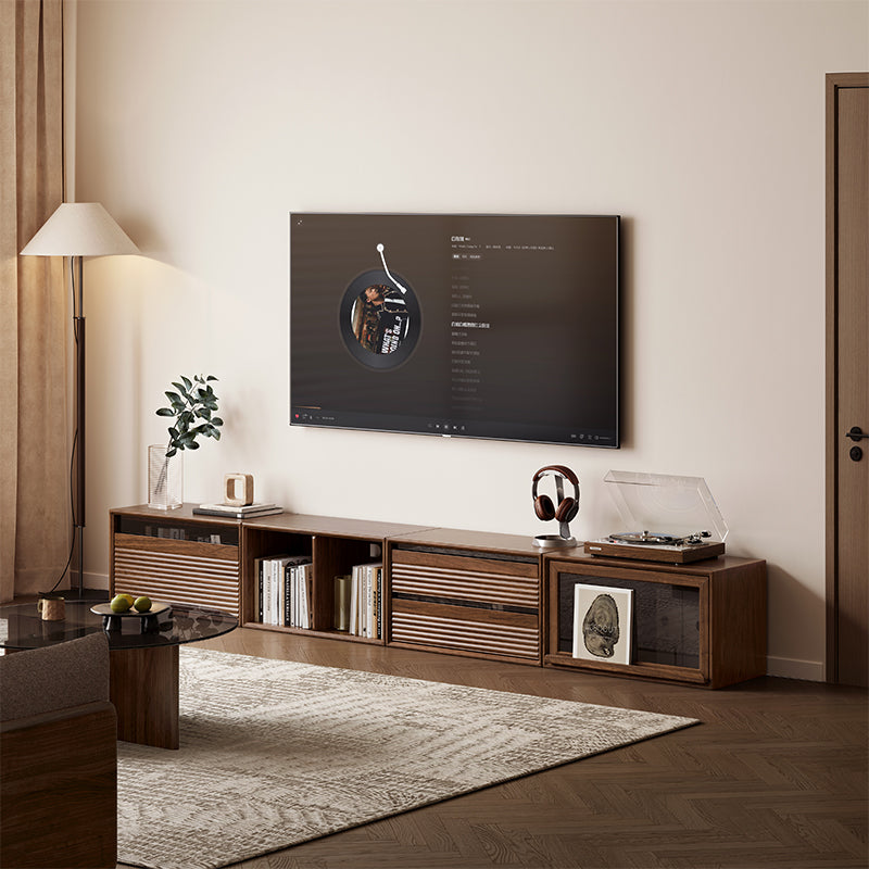Julius 70cm FAS-Graded Solid Black Walnut Wood Floor-standing Modular ...