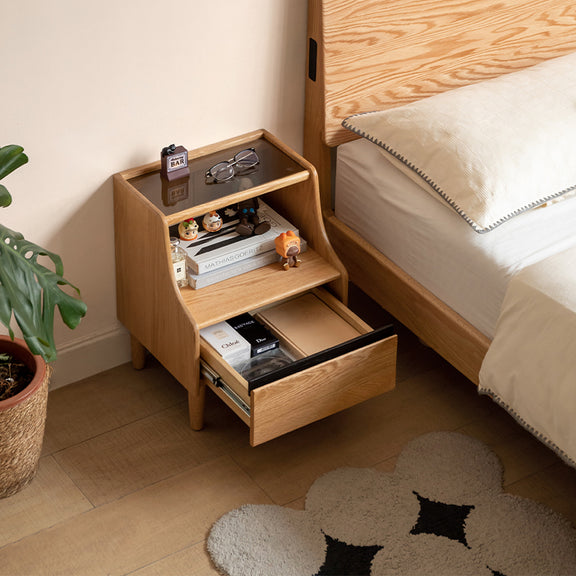 Keith Rubberwood Side Table with Drawer – Diamonds Home Furniture
