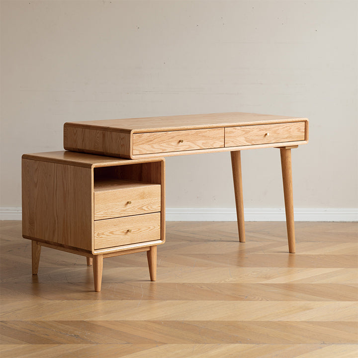 Beatrix 104cm/124cm FAS-Graded Solid Oak Wood Adjustable Study Desk/Ta ...