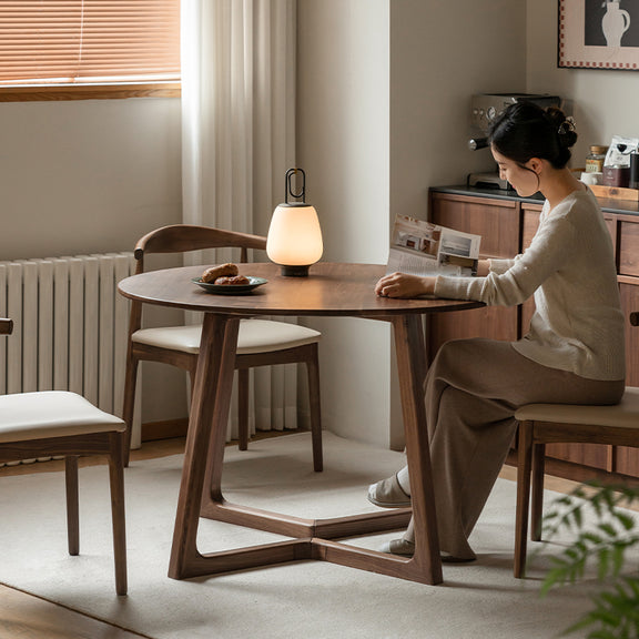 Joan FAS-Graded Solid Black Walnut Wood Round Dining Table – Diamonds ...