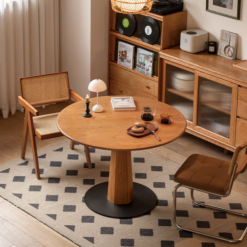 Estelle 1m/1.2m FAS-Graded Solid Cherry Wood Round Dining Table For Ho ...