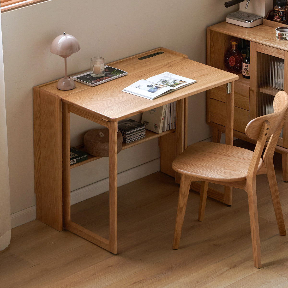 FAS-Graded Natural Wood Color Space Saving Folding Table/Foldable Smal ...